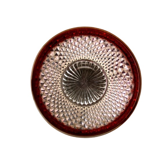 Indiana Glass Co. | Dining | Vintage Ruby Red Flash Glass Diamond Point ...